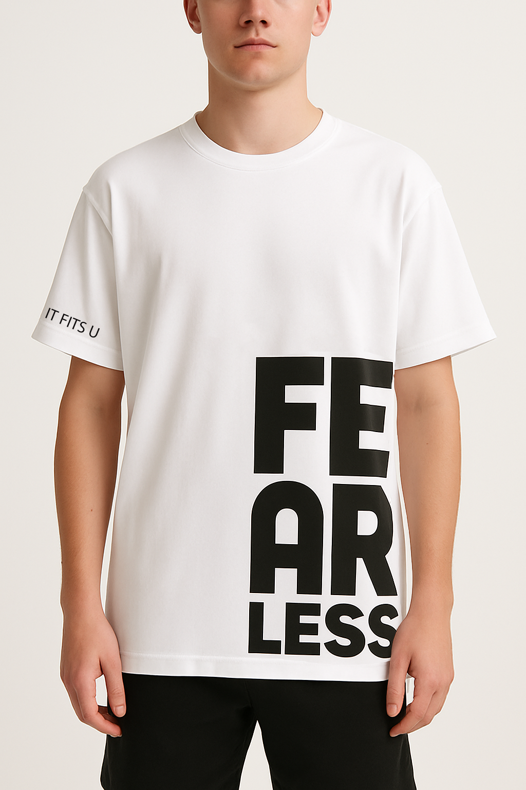 Oversized Fearless Print Tee - It Fits U